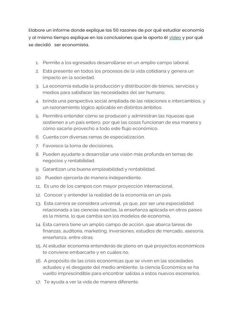 50 razones para estudiar economía | PDF | Economista | Economias