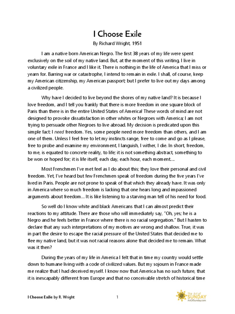 I Choose Exile | PDF | Jean Paul Sartre