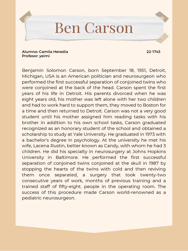 Ben Carson | PDF | Ben Carson