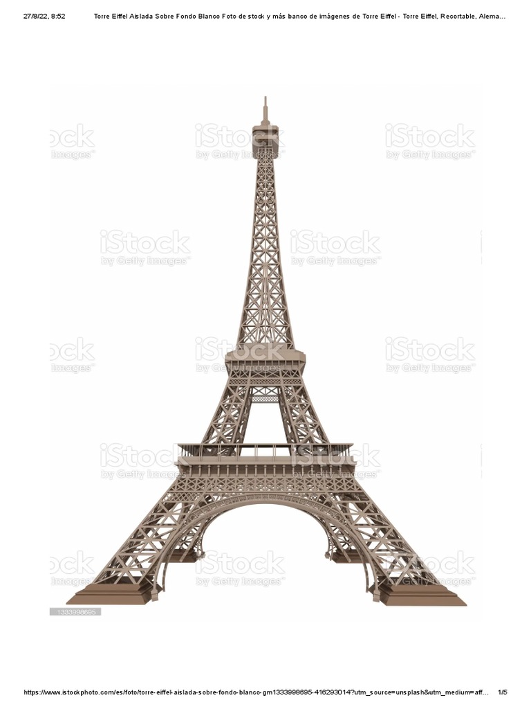 Torre Eiffel Aislada Sobre Fondo Blanco Foto de Stock y Más Banco de Imágenes de Torre Eiffel ...