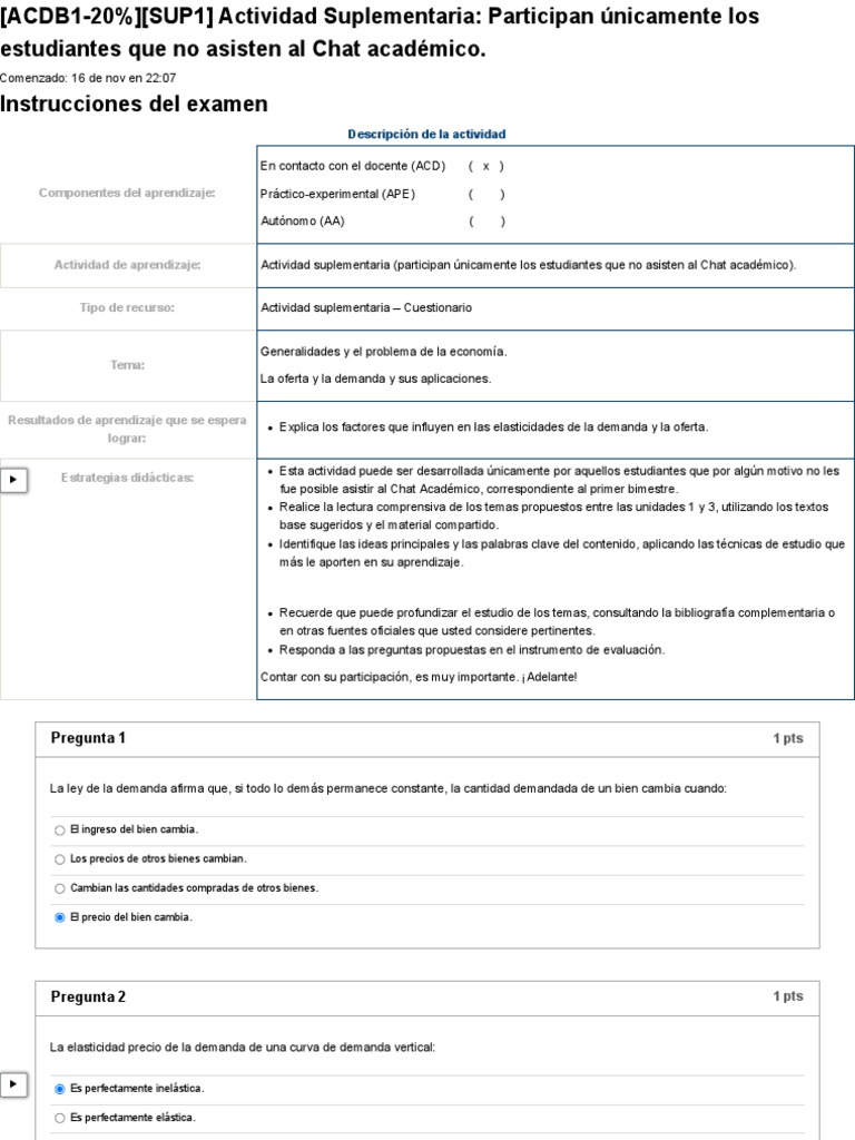 Examen - (ACDB1-20%) (SUP1) Actividad Suplementaria | PDF | Elasticidad (economía) | Oferta ...
