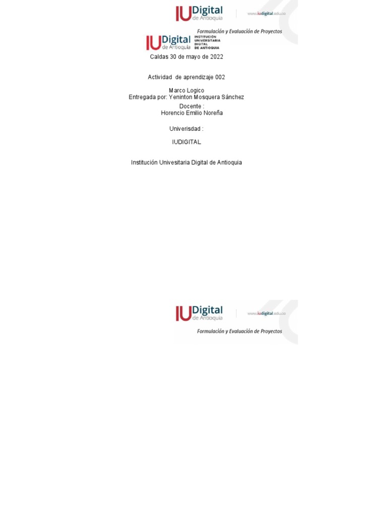 Ejemplos Prácticos de Marco Lógico | PDF | Logística | Business