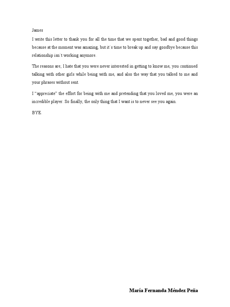 Breakup Letter Writing | PDF