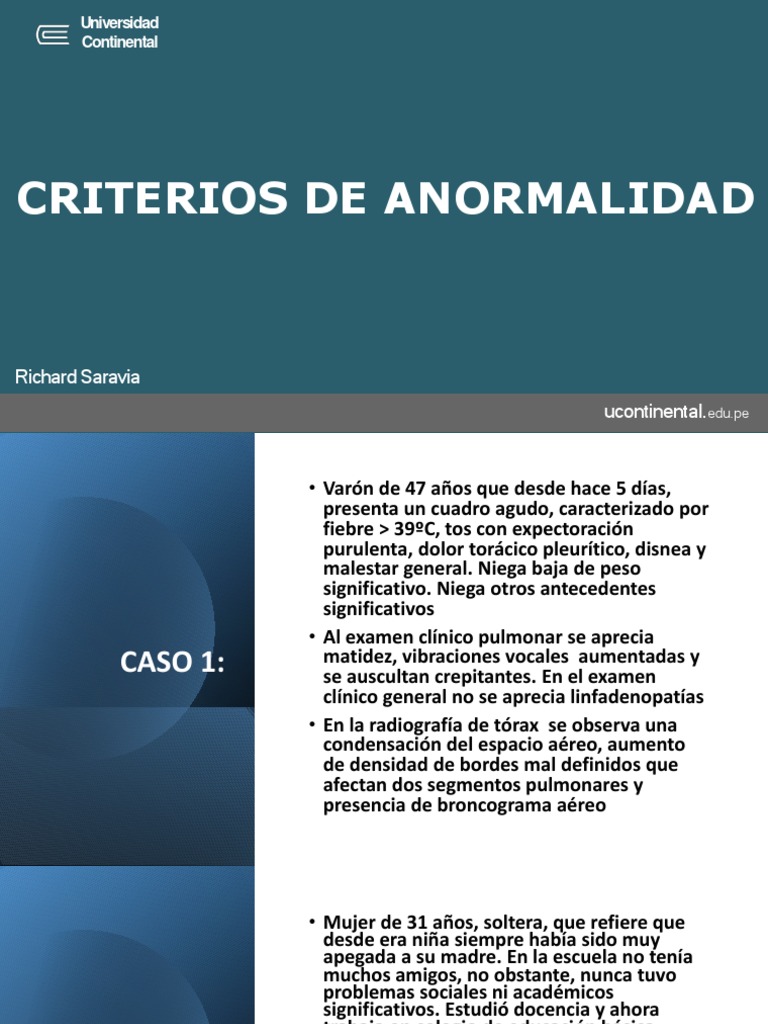 Criterios de Anormalidad | PDF | Trastorno mental | Psicopatología