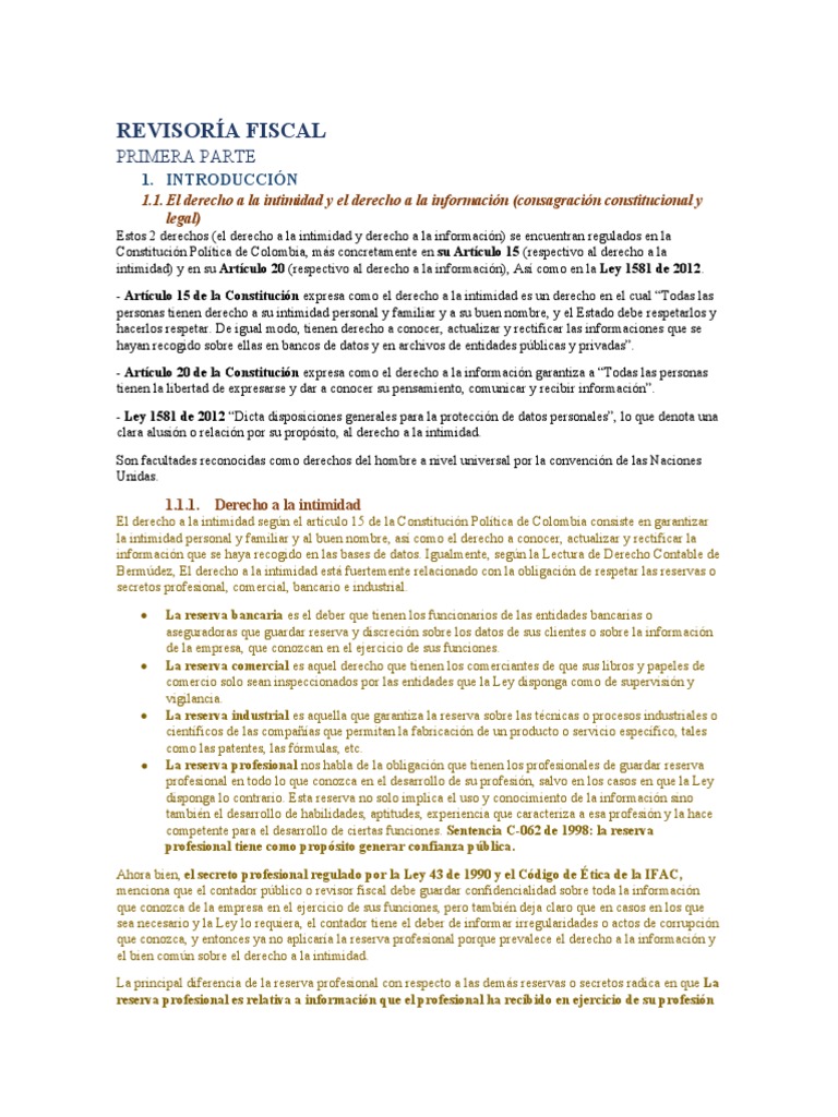 Revisoría Fiscal Final Pdf