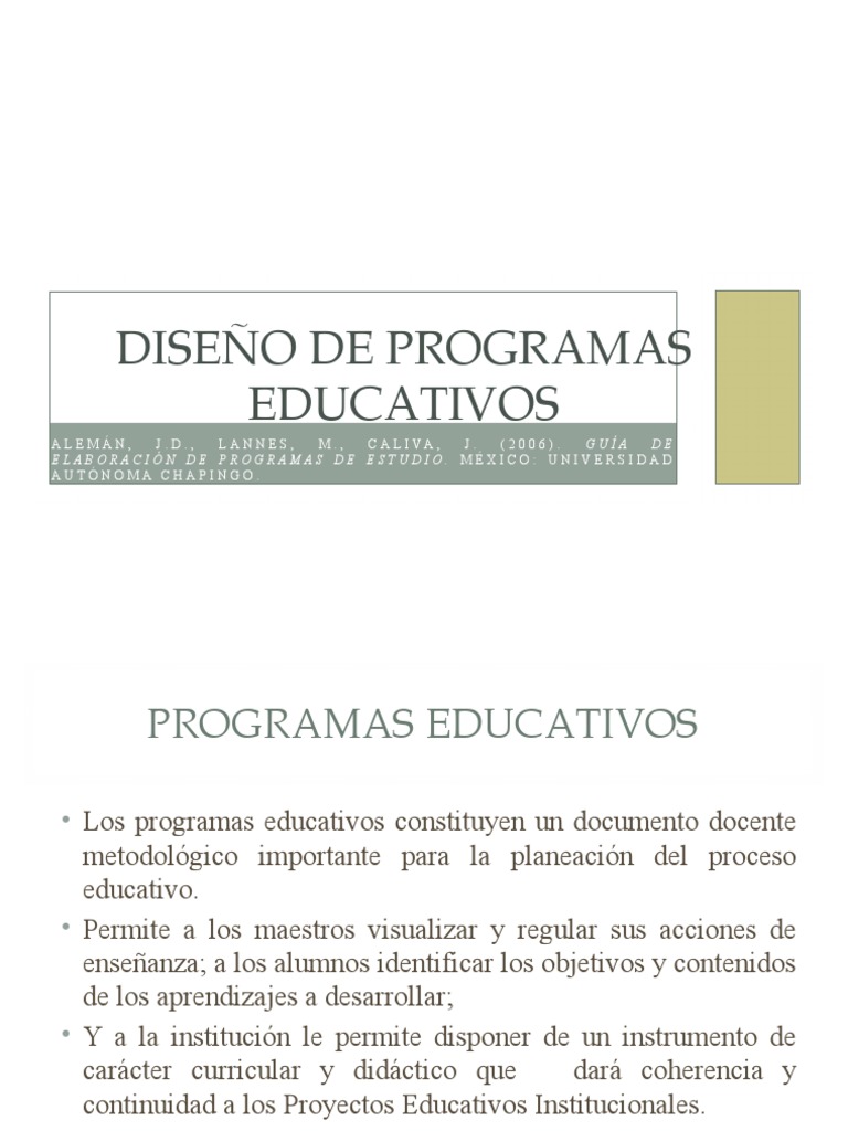 Diseño de Programas Educativos 2022 | PDF | Evaluación | Aprendizaje