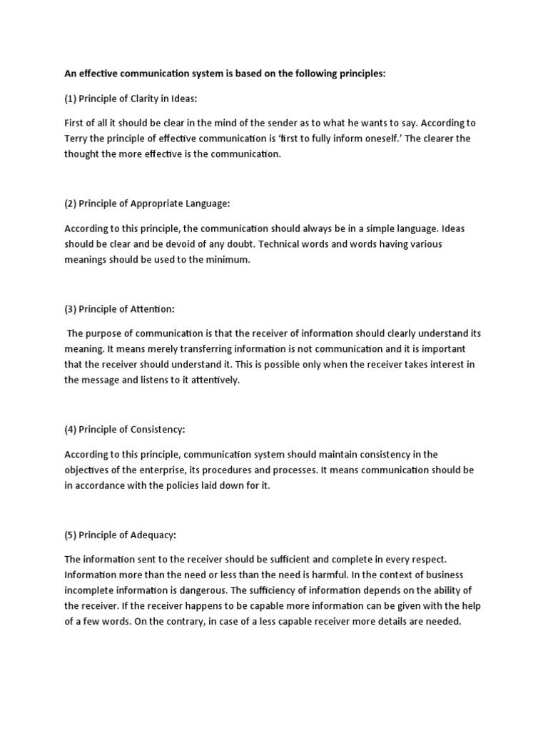 Principles of Effective Communoication | PDF | Communication | Information