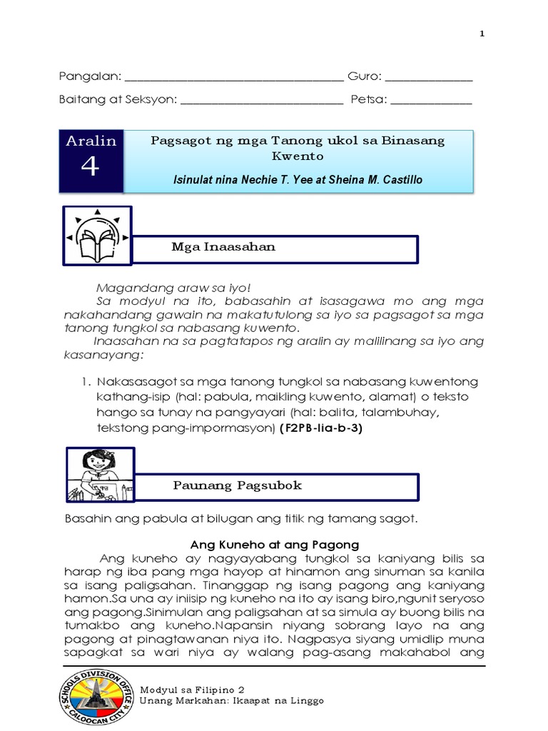 Filipino 2 Week 4 | PDF