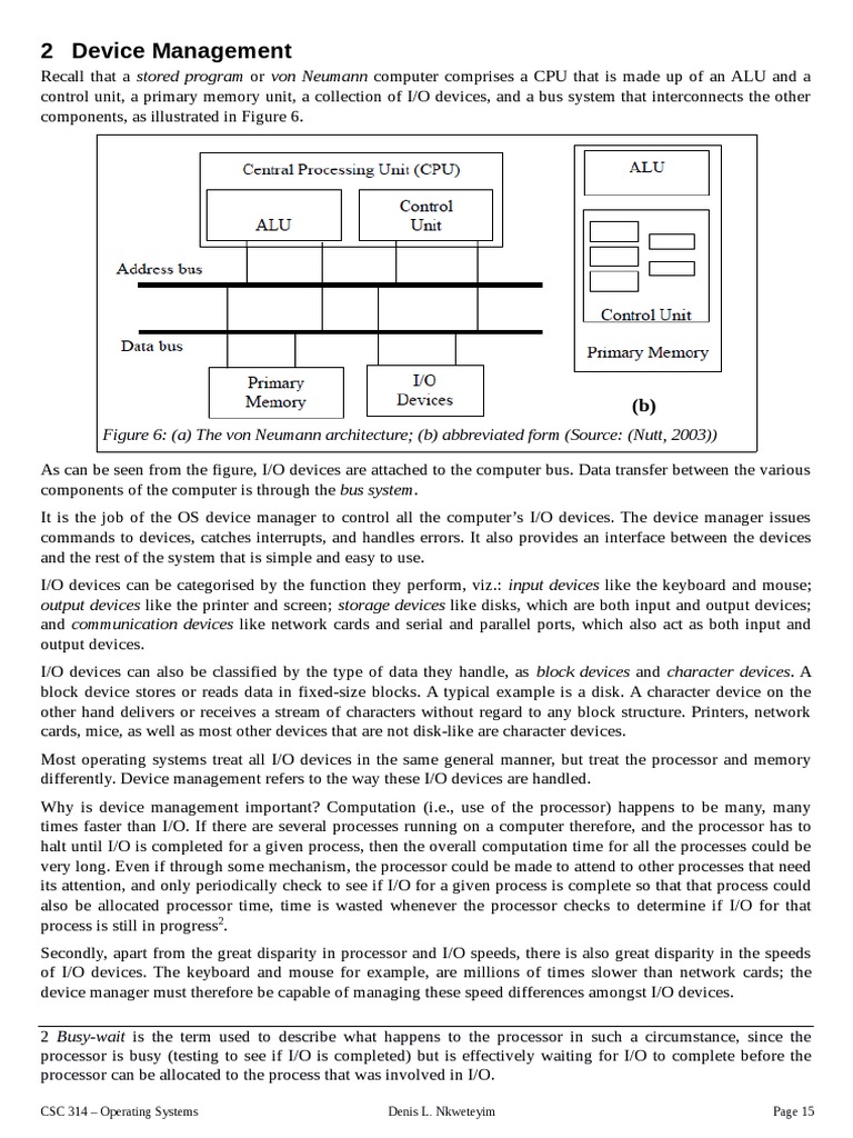 Device Management - csc314 Lecture Notes 2020-2021-1 | PDF | Input ...