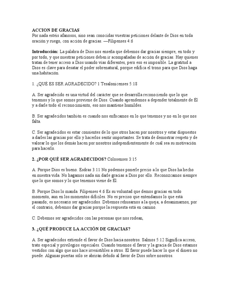 Acción de Gracias | PDF | Dios | Oración