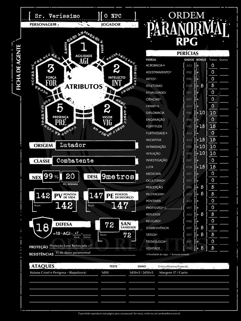 SR Verissimo - Ordem Paranormal | PDF