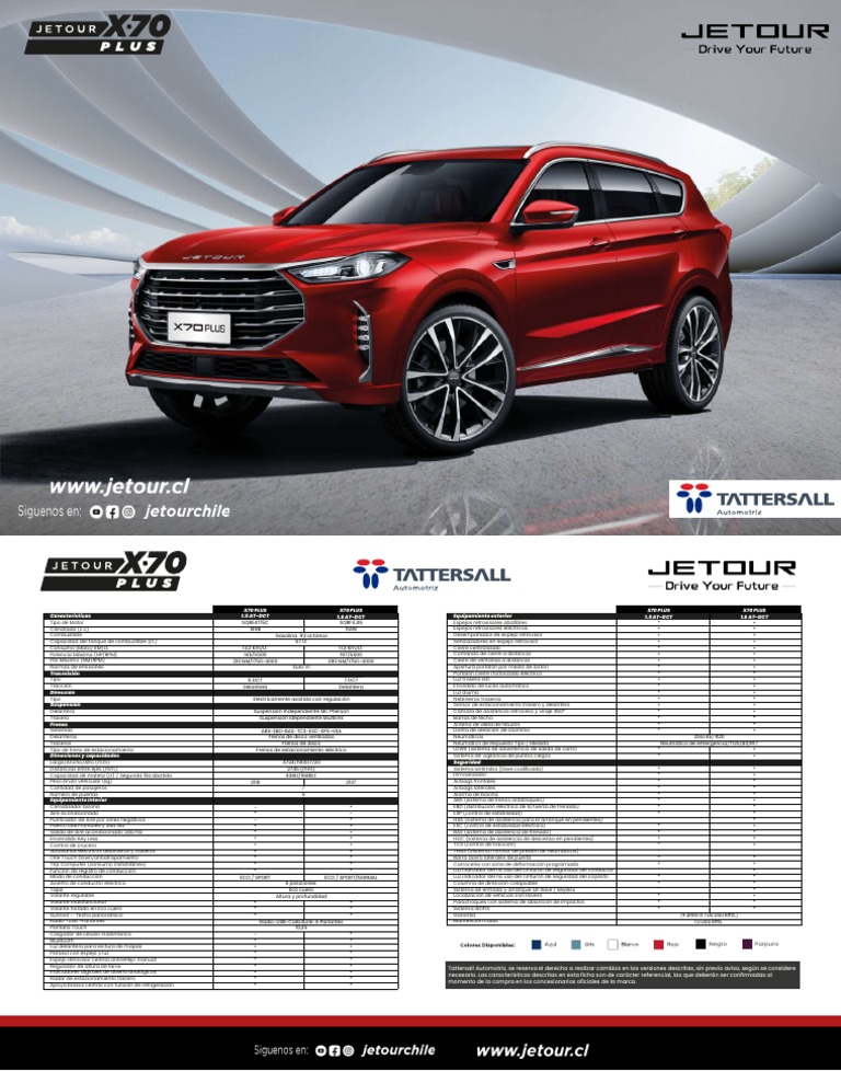 Ficha Tecnica Jetour x70 Plus v3 | PDF