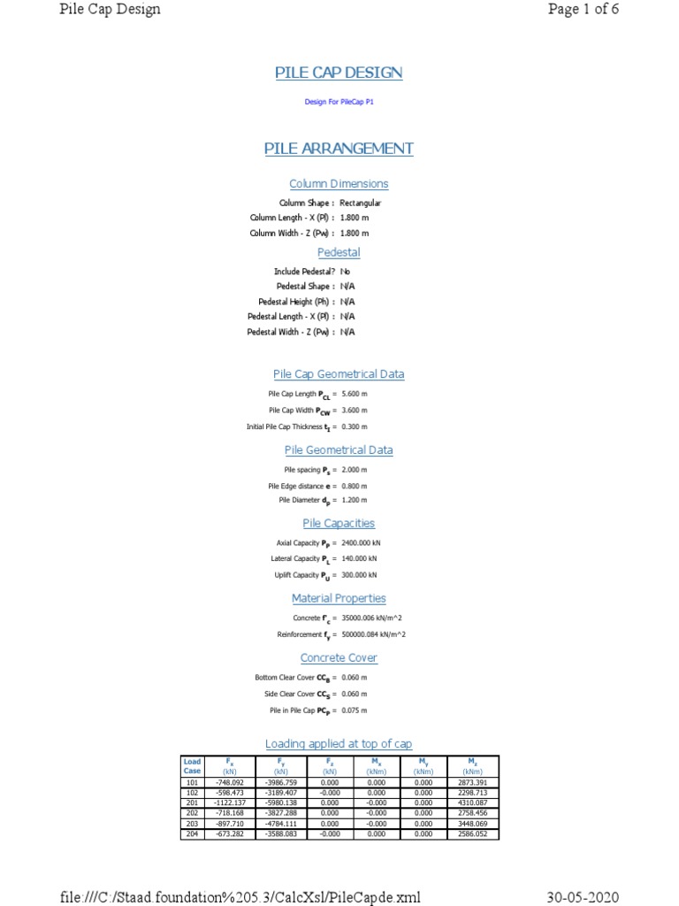 Revised Pile Cap | PDF | Deep Foundation | Bending