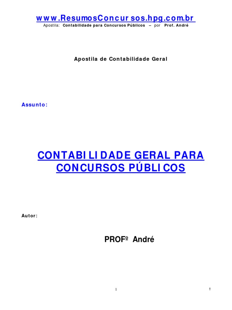 Contabilidade Geral para Concursos Públicos | PDF | Contabilidade ...
