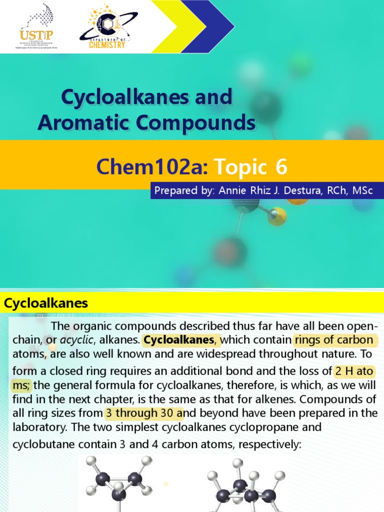 BSES Topic 06 Cycloalkanes and Aromatic Compounds | PDF ...