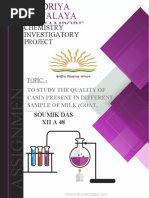 Class 12 Chemistry Project On Quantity of Casein in Milk | PDF ...