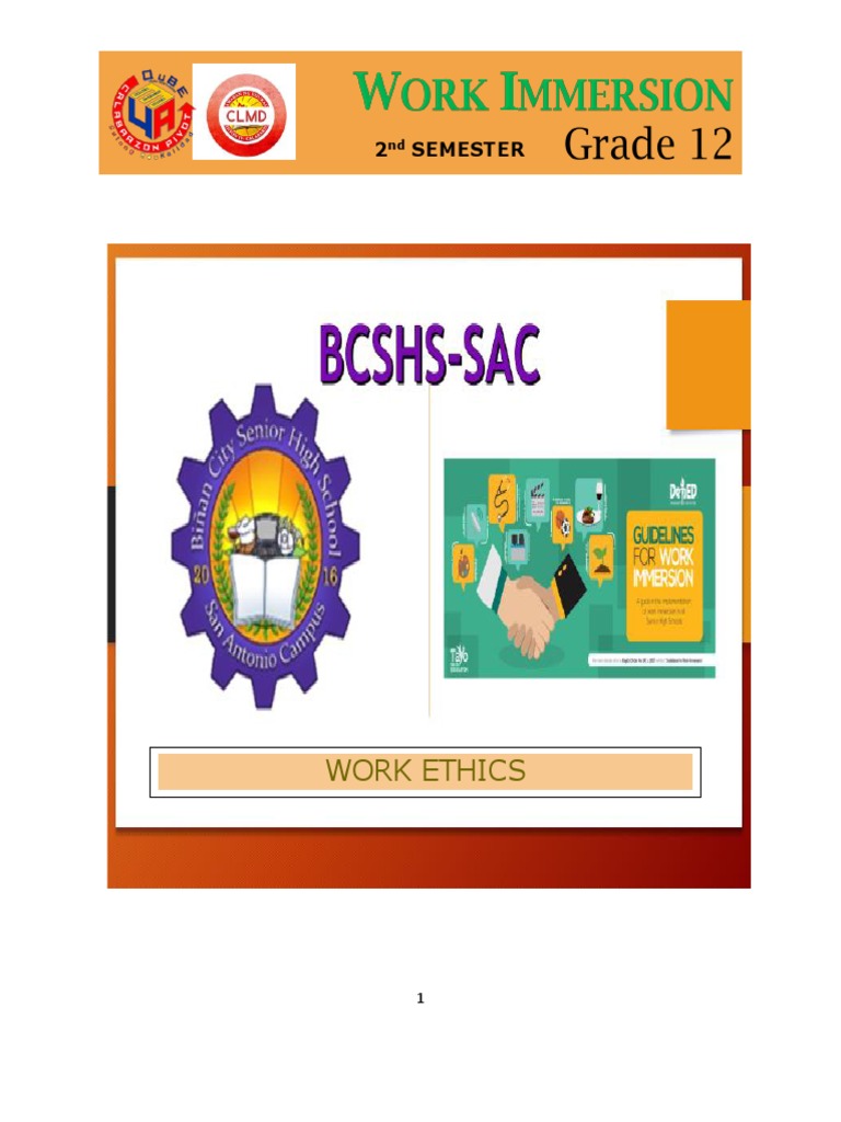 Wi-Module #2 Work Ethics (Printing) | PDF | Learning | Teachers