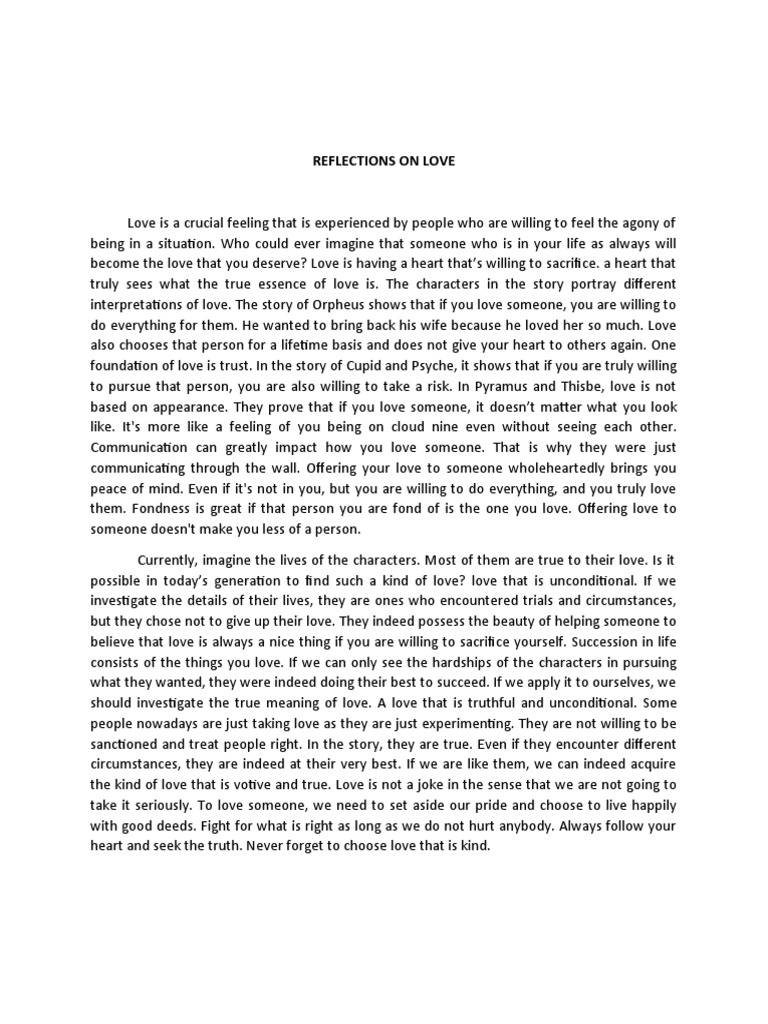 Reflections On Love | PDF | Love