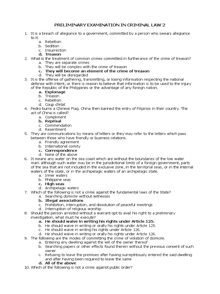 Preliminary Examination | PDF | Treason | Detention (Imprisonment)