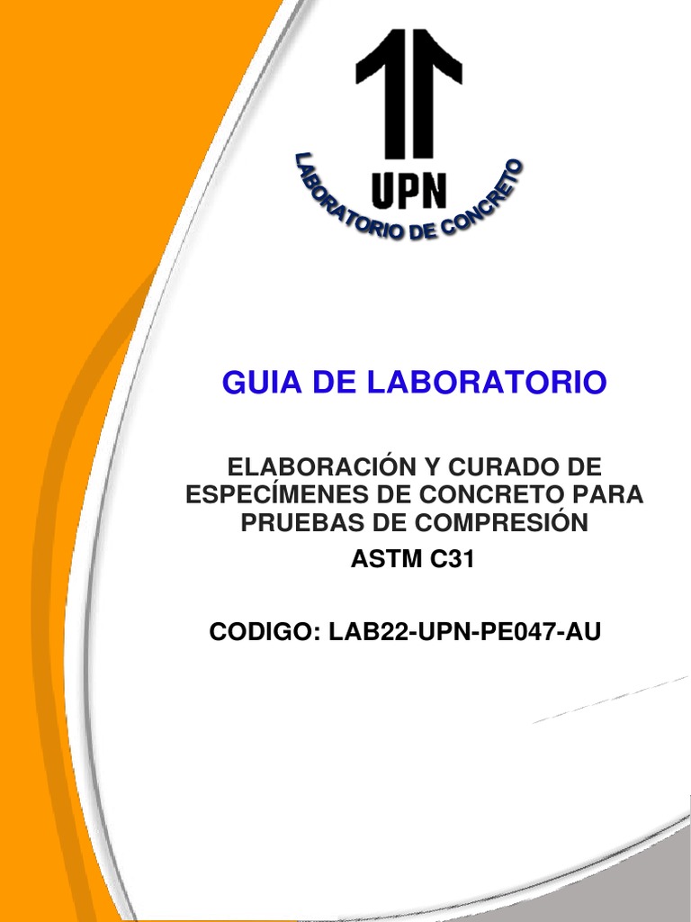 Procedimiento Elaboración y Curado de Especímenes de Concreto ASTM C31 ...