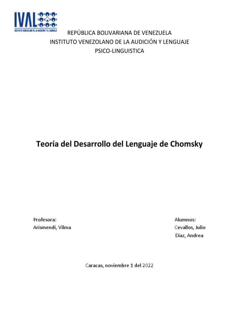Teoria Del Desarrollo Chomsky | PDF | Noam Chomsky | Lingüística