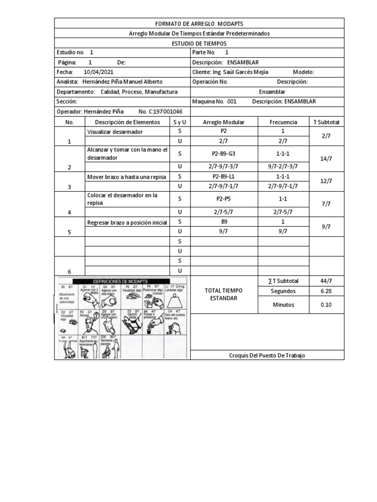 EX - EJ - 1 - MODAPTS - Hernández - Piña - Manuel - Alberto | PDF