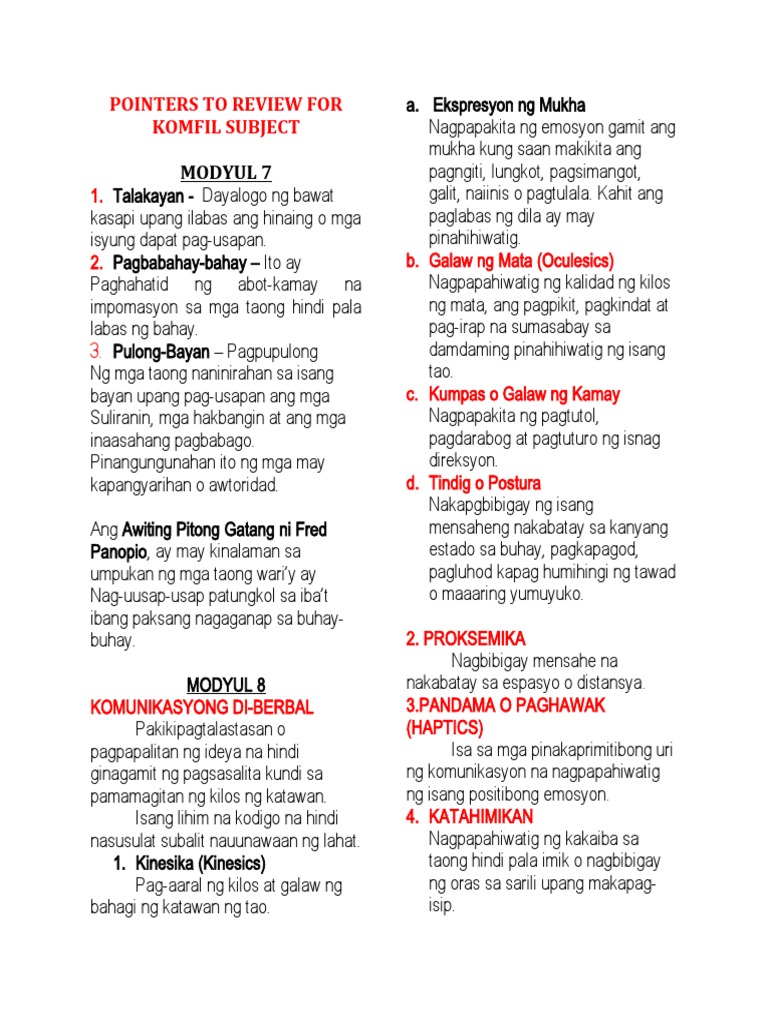 REVIEWER in KOMFIL - MID | PDF