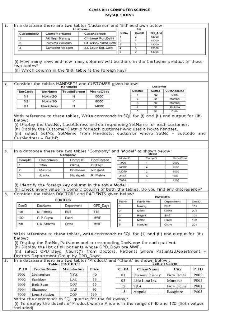 Class12 Mysql Rev8 | PDF | Table (Database) | Data Management