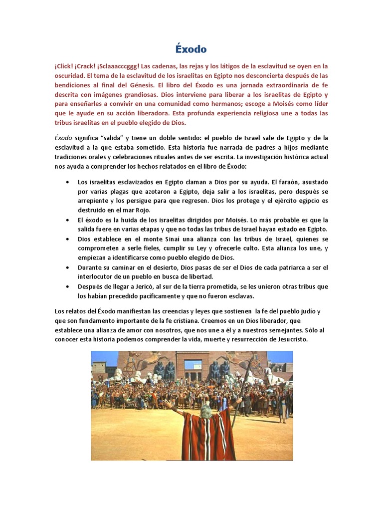 Éxodo - Resúmen | PDF | Libro del éxodo | Moisés