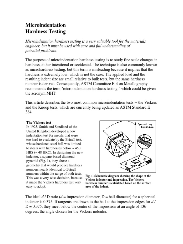 Microindentation | PDF | Materials | Materials Science