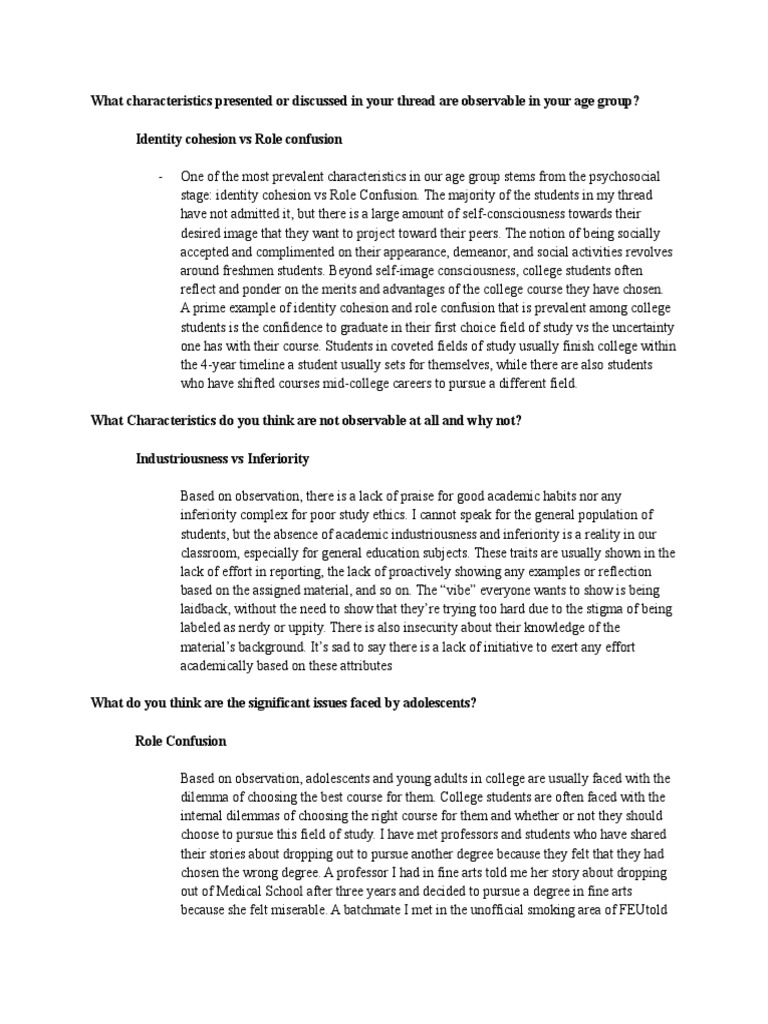Identity and Challenges of College Students | PDF | School Counselor ...