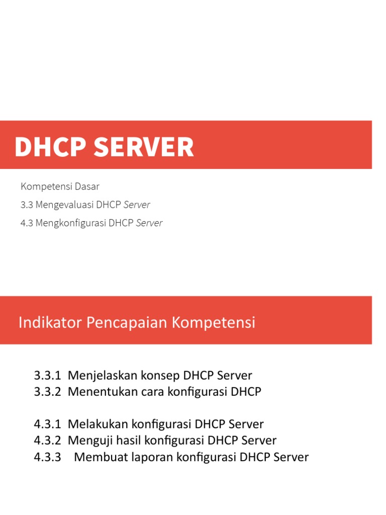 Prinsip Kerja dan Konfigurasi DHCP Server | PDF