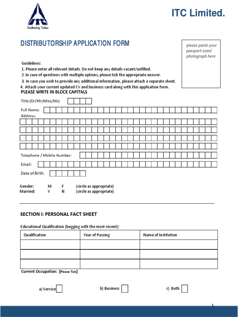 ITC Registration Form | PDF | Business | Partnership
