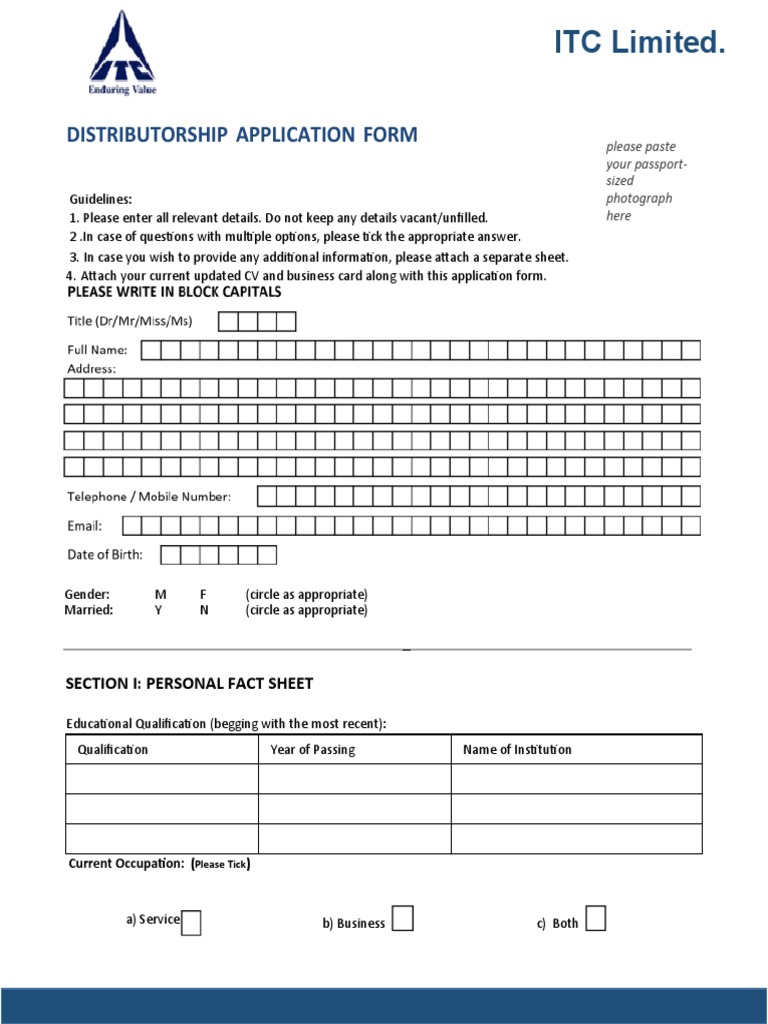ITC Registration Form | PDF | Business | Partnership