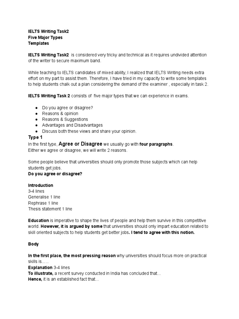 Essay Writing Formats IELTS | PDF