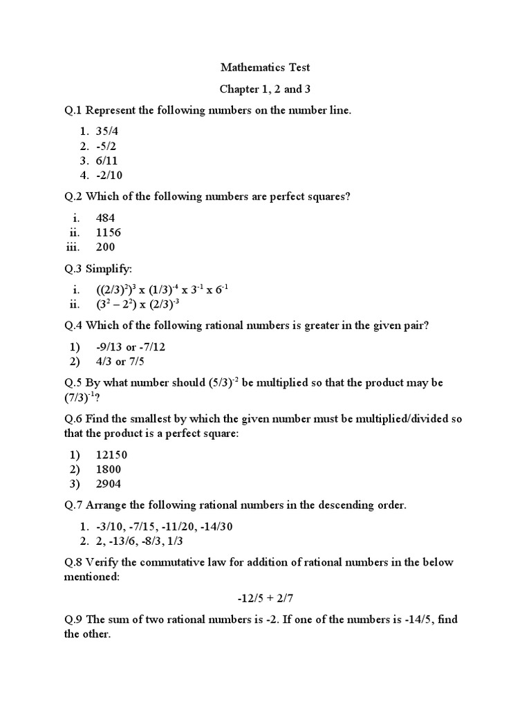 Mathematics Test | PDF | Teaching Methods & Materials