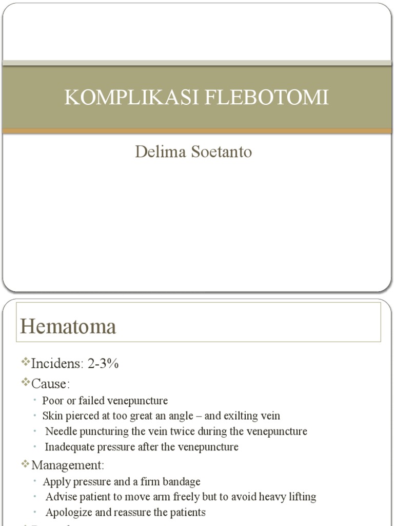 Modul 13 - Komplikasi Flebotomi 1 | PDF