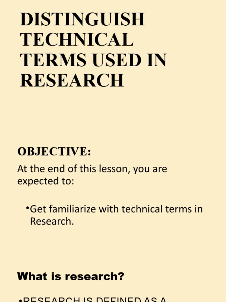Key Research Terminology Guide | PDF