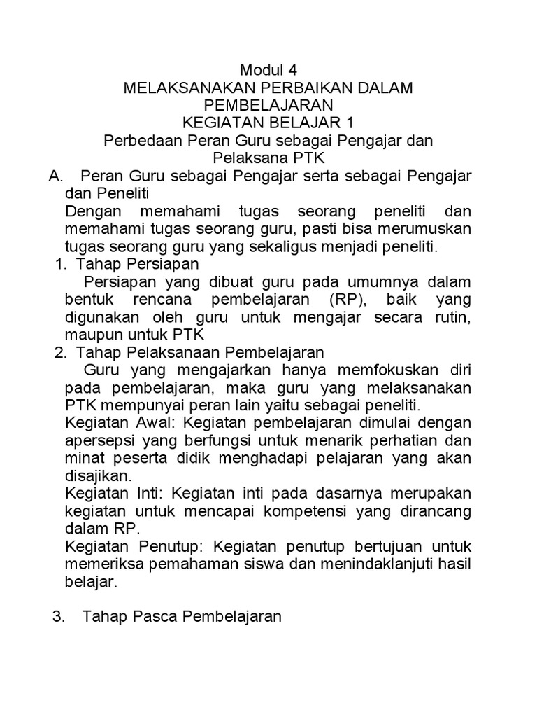 Modul 4 Dan 5 PTK PGSD | PDF