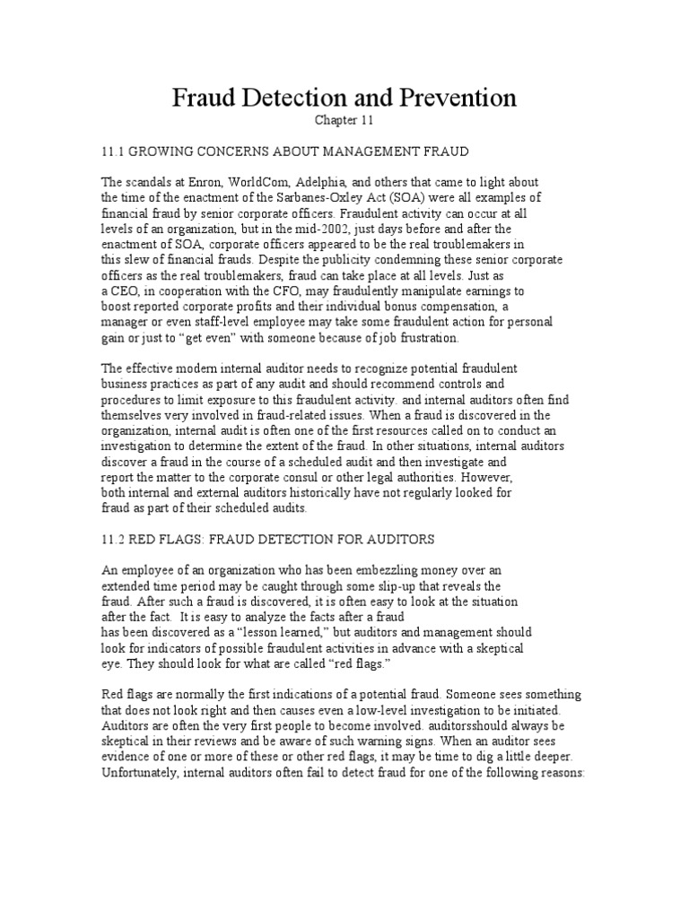 Fraud Detection and Prevention | PDF | Internal Audit | Fraud