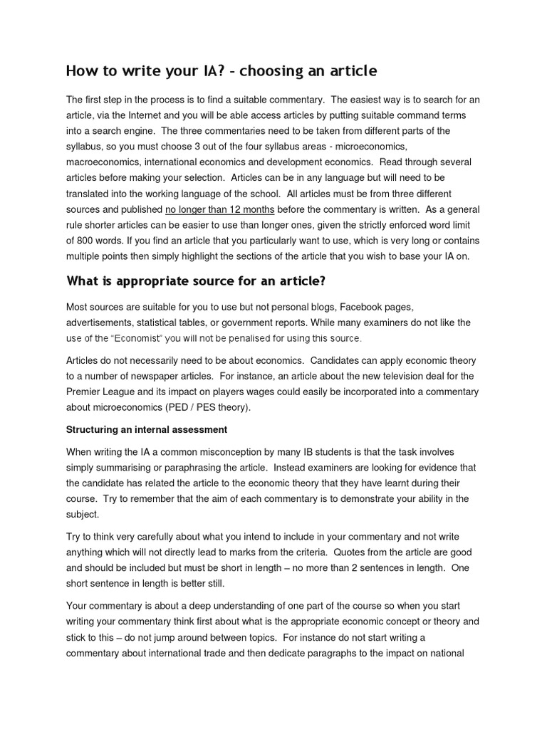 How To Write Your IA | PDF | Externality | Taxes