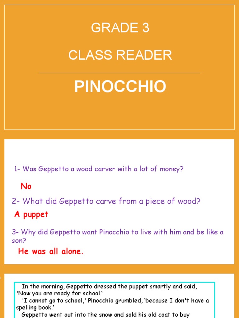 Pinocchio: Lesson for Grade 3 | PDF | Pinocchio