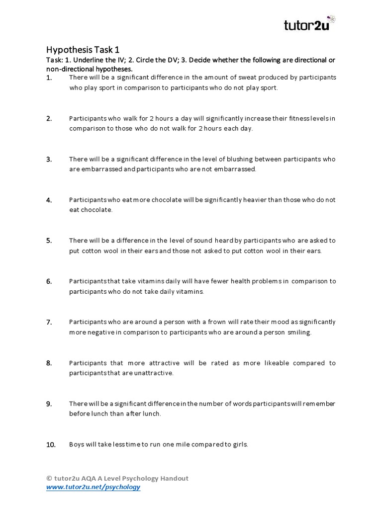 Hypothesis Writing | PDF