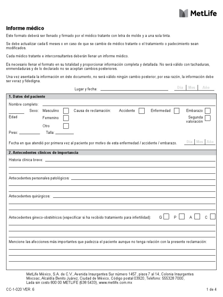 Informe Medico | PDF | Diagnostico medico | Cirugía