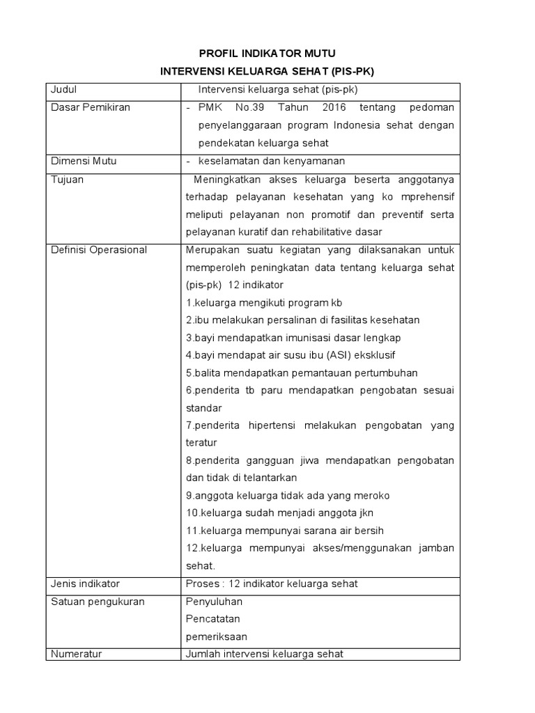 Indikator Mutu Promkes | PDF