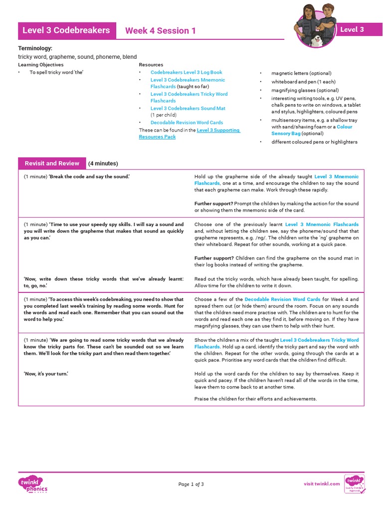 Week 4 Session 1 | Download Free PDF | Phonics | Writing