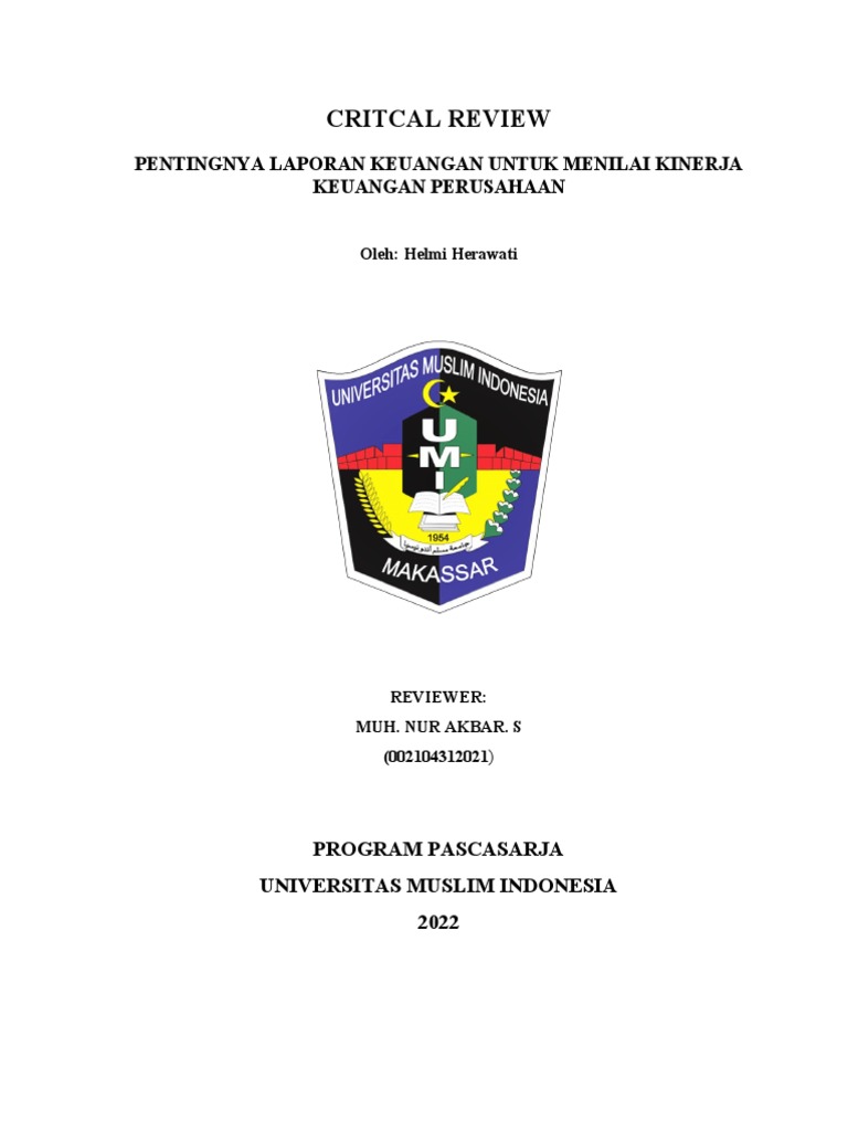 Critical Review - Muh. Nur Akbar. S | PDF