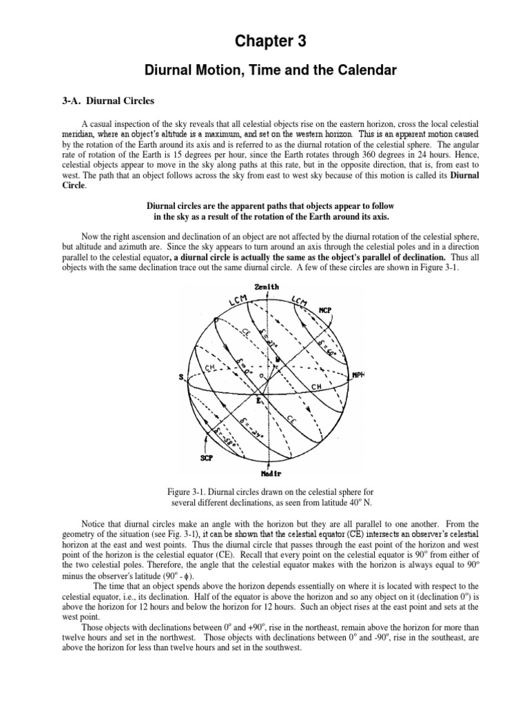 AST261Chap3, Diurnal Motion | PDF | Apsis | Earth