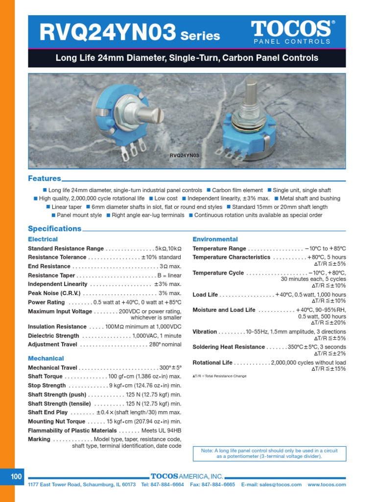Manual Potenciometro Tocos | PDF | Engineering Tolerance | Manufactured ...