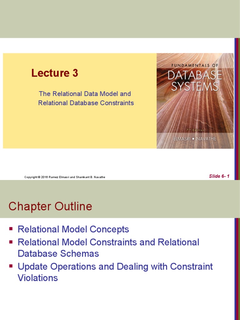Lecture 3 - Relational Model & Relational Database Constraints | PDF Lecture 3 - Relational Model & Relational Database Constraints | PDF